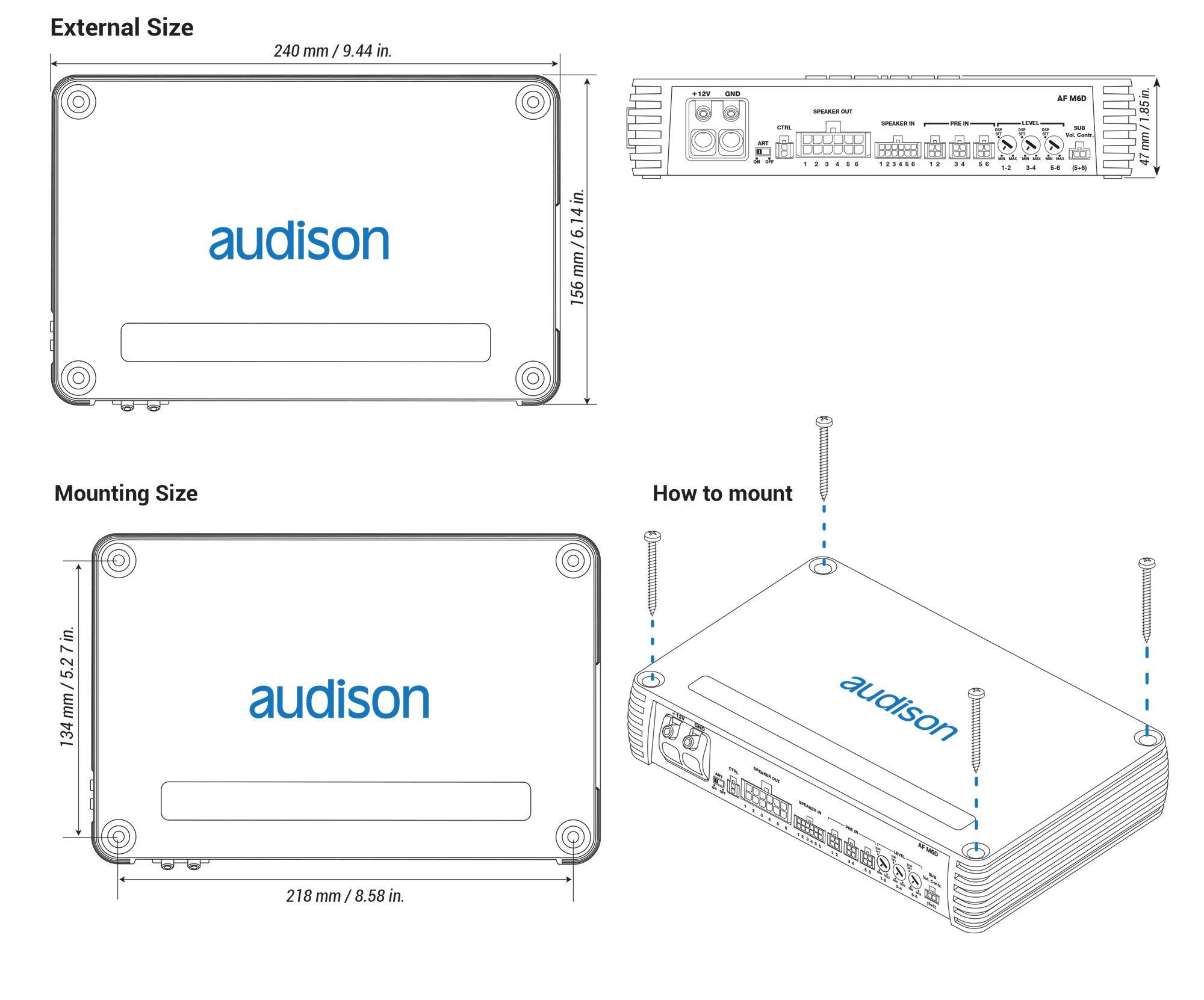 3.INSTALLATION AND SIZE – Audison