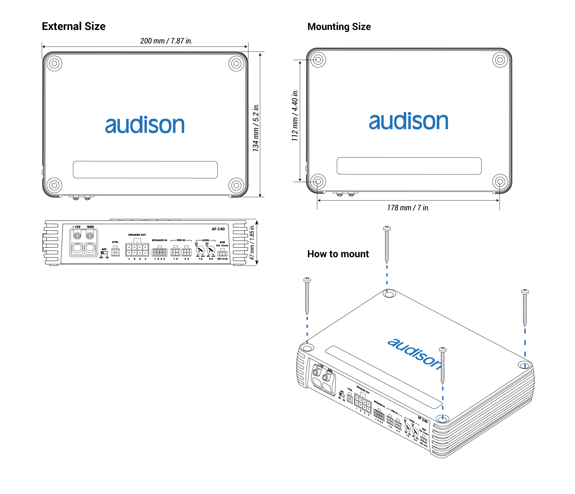 3.INSTALLATION AND SIZE – Audison